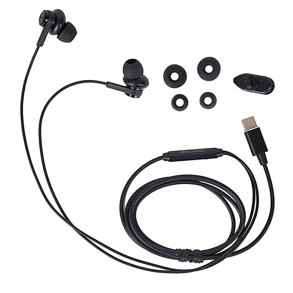 Audífonos Richards in ear con micrófono USB-C negro - Coolbox