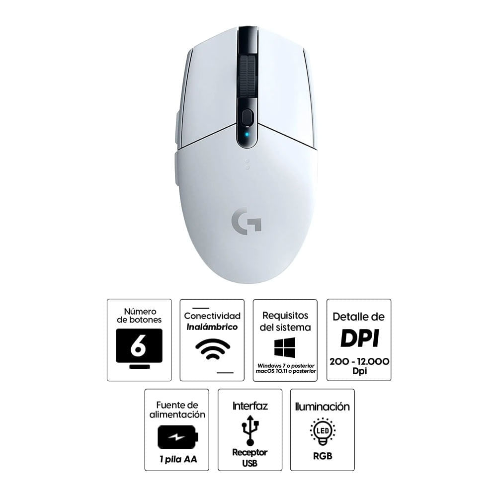 Mouse gamer Logitech G305 Lightspeed Wireless, receptor usb, 12000 dpi ...