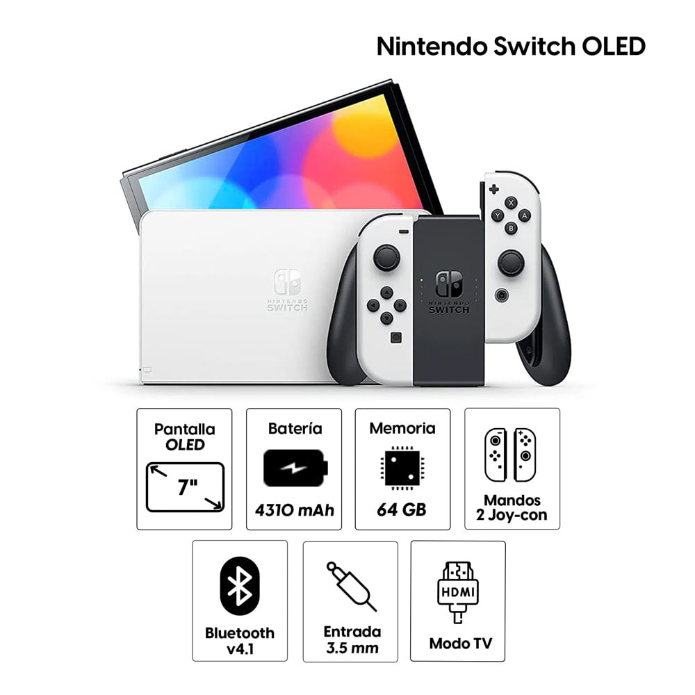Nintendo Switch OLED Blanco Bundle Mario Kart 8 - Coolbox
