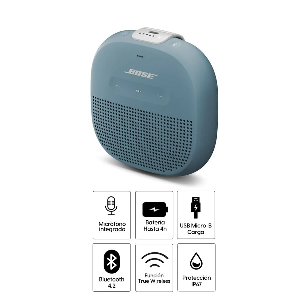 Bocina Bose SoundLink Micro BT 6h IP67 azul - Coolbox